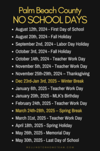 Palm Beach County School Calendar 2024-2025